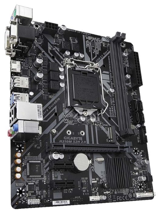 Материнская плата Gigabyte H310M S2H 2.0 mATX, чипсет Intel H310 • 1x ...